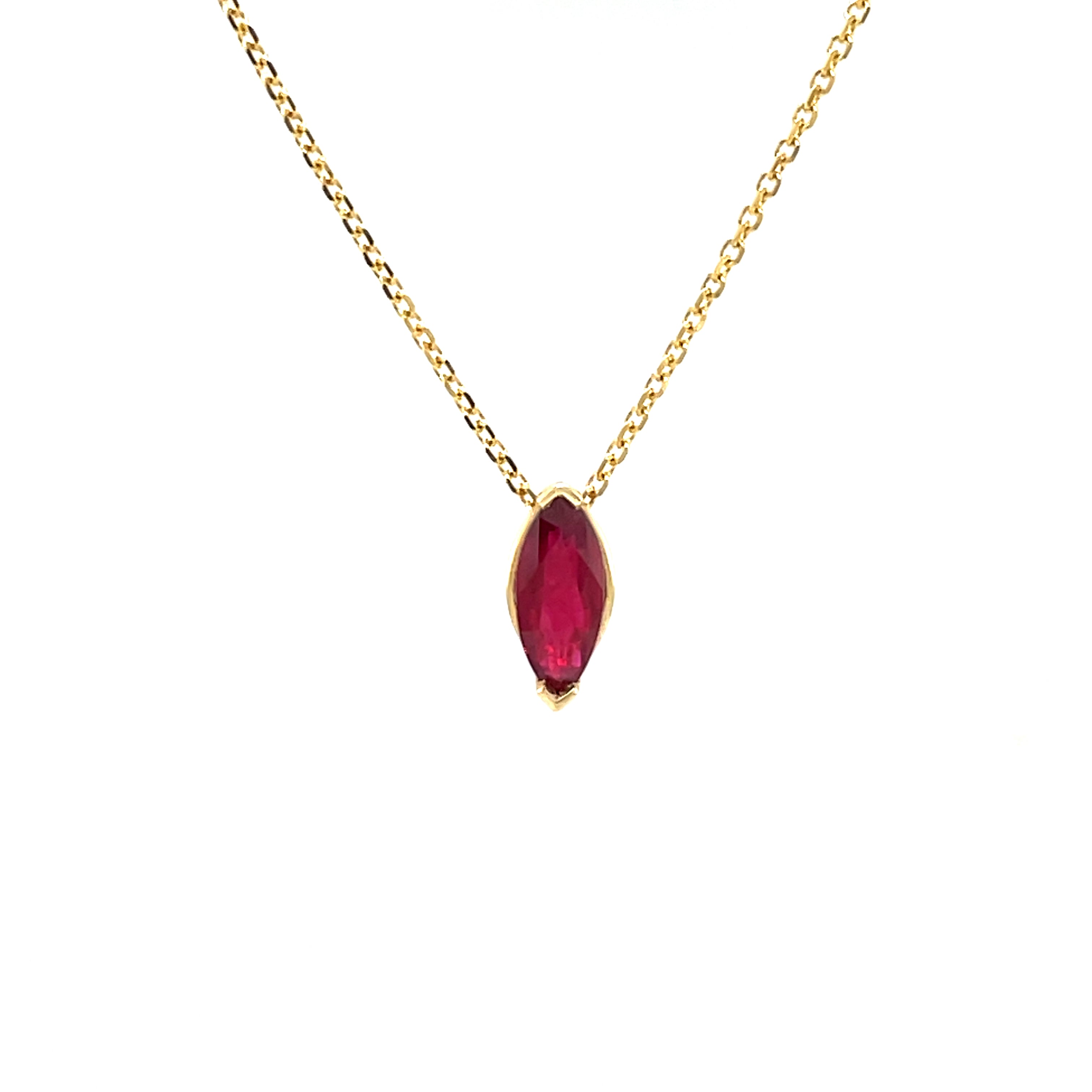 1.05 Carat Marquis Ruby Pendant